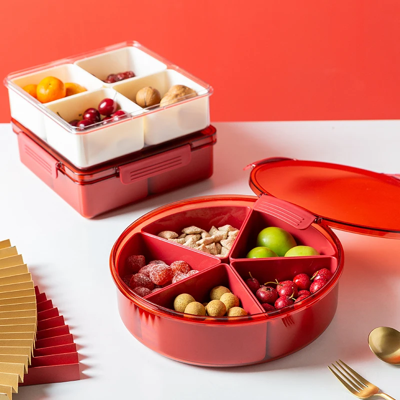 Assiette,boîte de rangement en plastique pour Snacks, assiette à ...