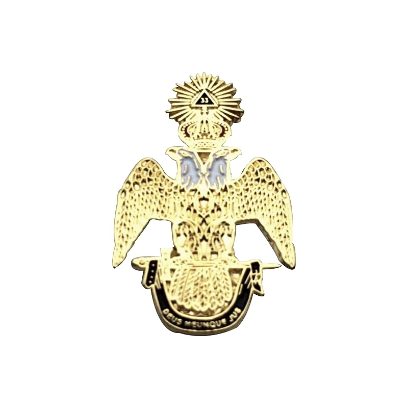 Masonic-Lapel-Pins-Gold-Scottish-Rite-33-Degree-Wing-Down-Brooch-Gifts ...
