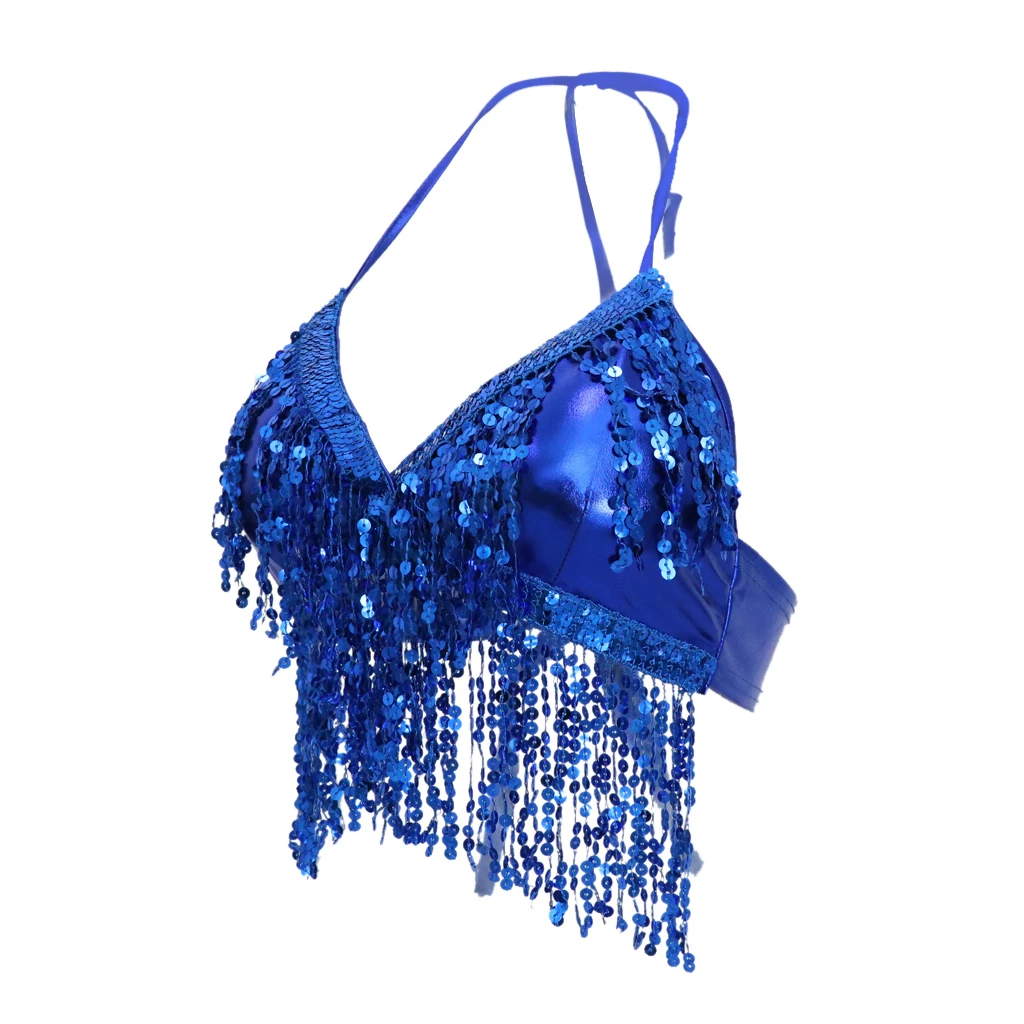 Belly Dance Costume Adjustable Halter Strap Padded Bra Halter Top ...