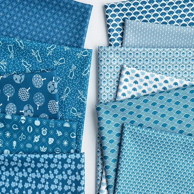 Blue Geometric Fabric