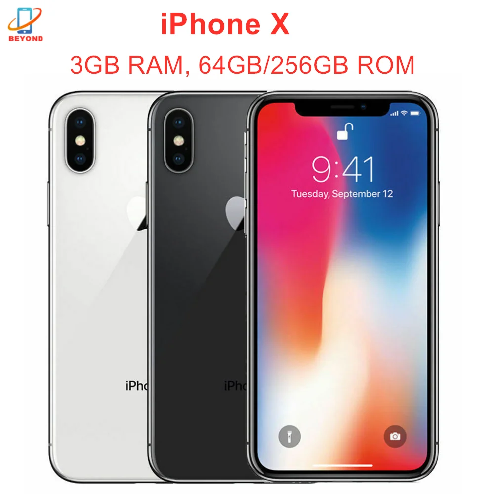 Apple iPhone X 5.8" IOS RAM 3GB ROM 64/256GB Face ID A11 Bionic 4G LTE ...