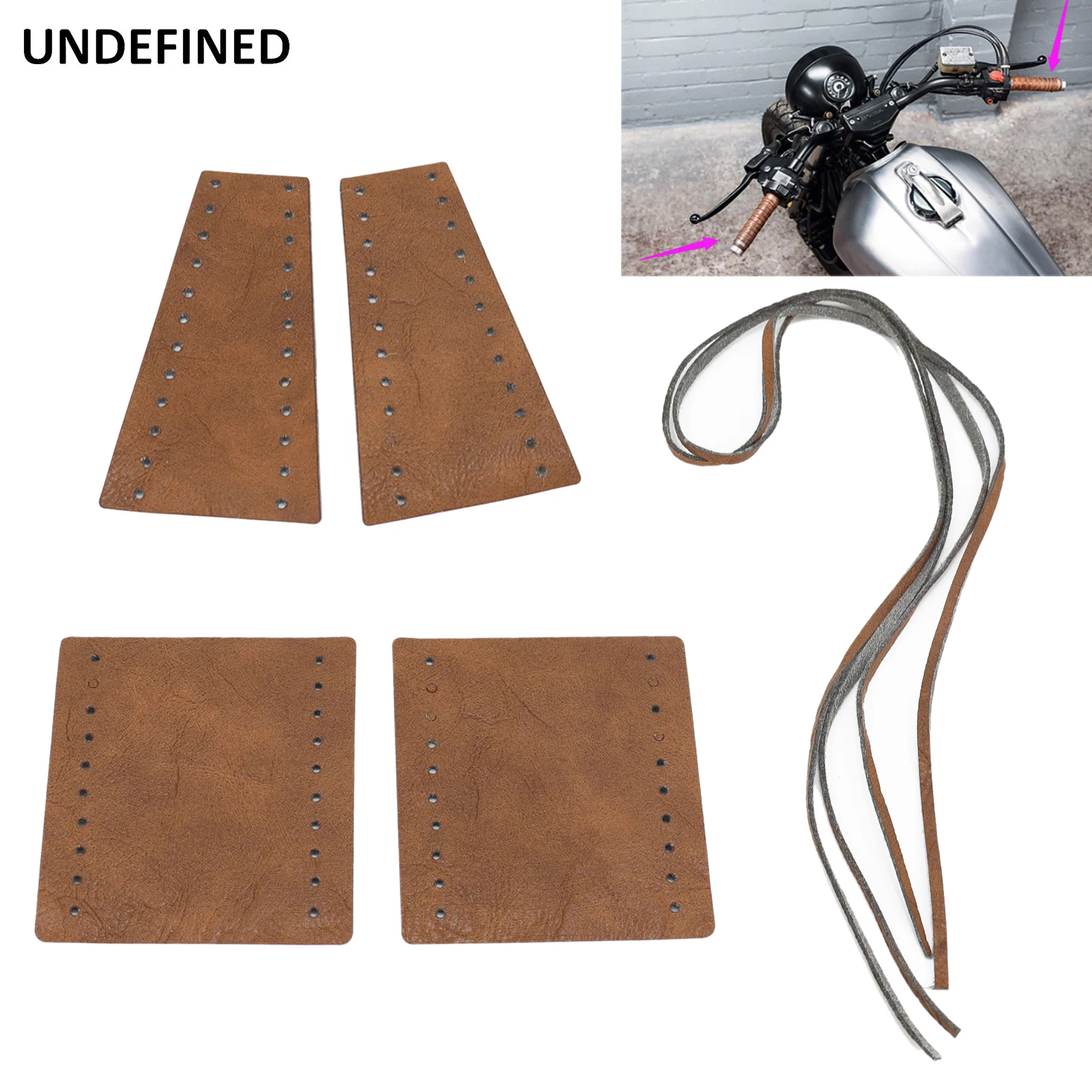Motorcycle-22mm-Handlebar-Grip-Throttle-PU-Leather-Brake-Clutch-Lever ...