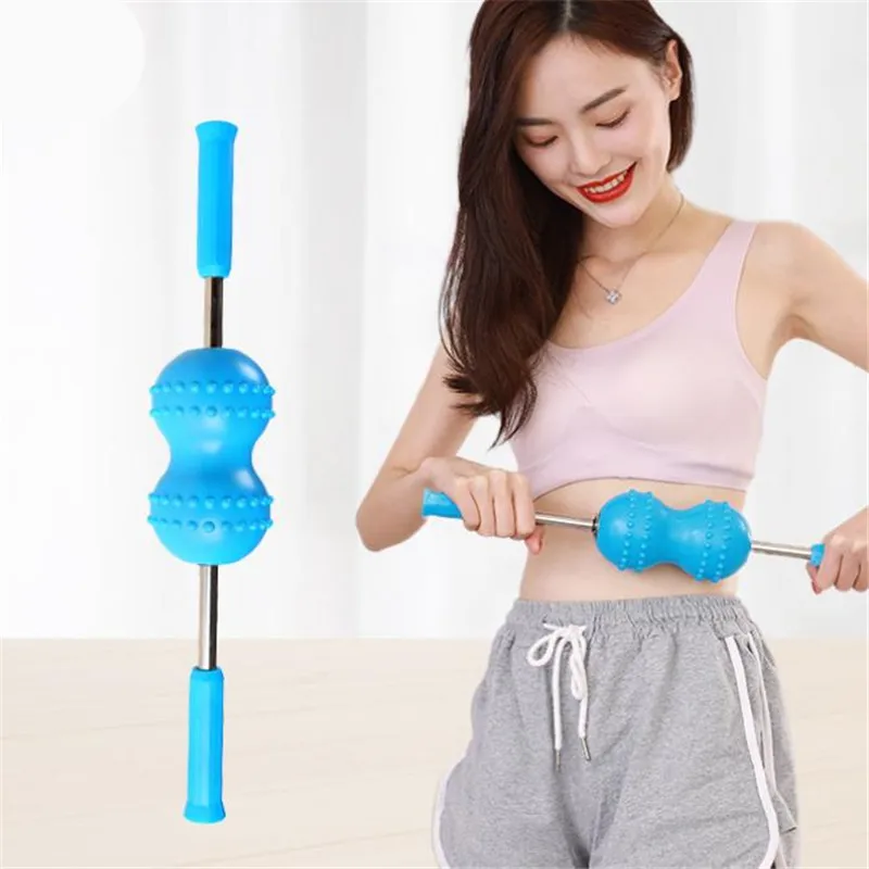 1pc Silica Gel Handheld Double Ball Massager Back Roller Push Back ...