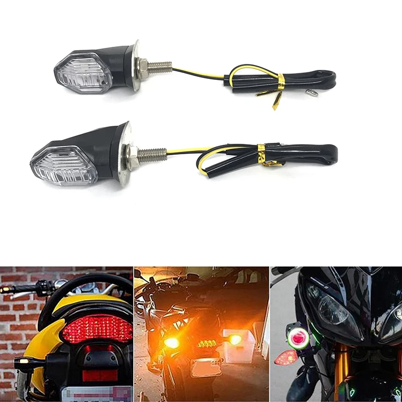Treyues 2pcs Mini Universal Motorcycle Led Turn Signal Indicators Light ...