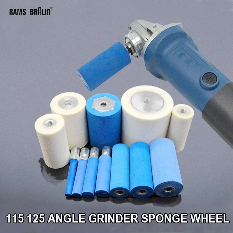 Sponge-Polishing-Wheel-on-115-125-Angle-Grinder-Contact-Wheel-Sanding ...