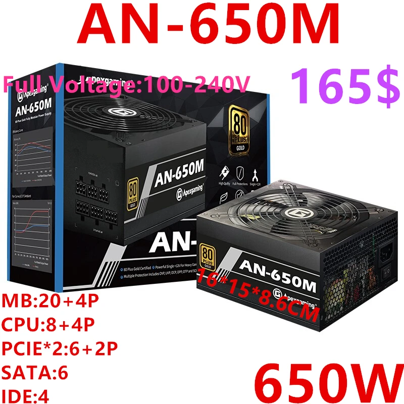 Original PSU For ApexGaming Brand 80plus Gold Chicken Eating Game Power ...