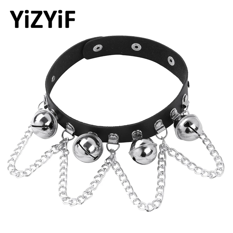 Gothic Pu Leather Chain Necklace Women Collar Anime Necklace Rock ...