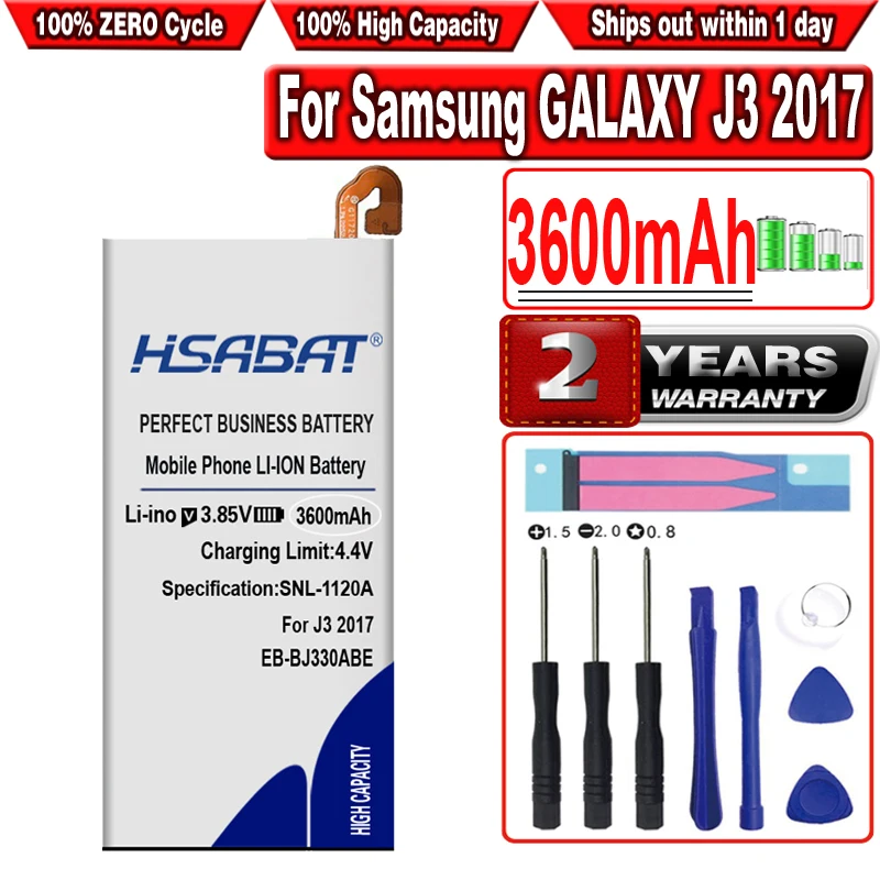 HSABAT EB BJ330ABE 3600mAh Battery for Samsung GALAXY J3 2017 SM J330 ...