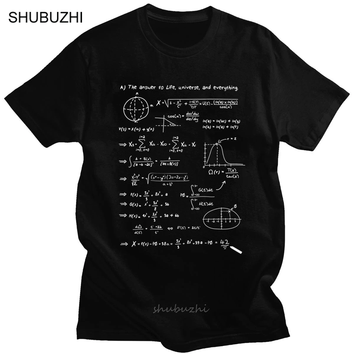 Funny-Math-T-shirt-Meaning-Of-Life-Shirt-Men-Pure-Cotton-Short-Sleeve ...
