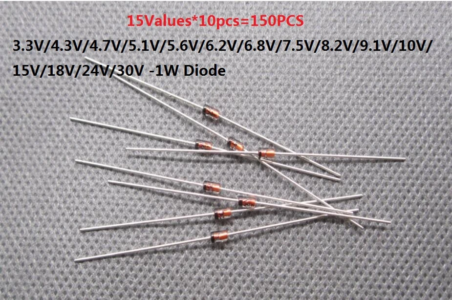 1W (140PCS=14Values*10pcs) 3.3V to 30v 1N4751A 1N4749A 1N4747A 1N4746A ...
