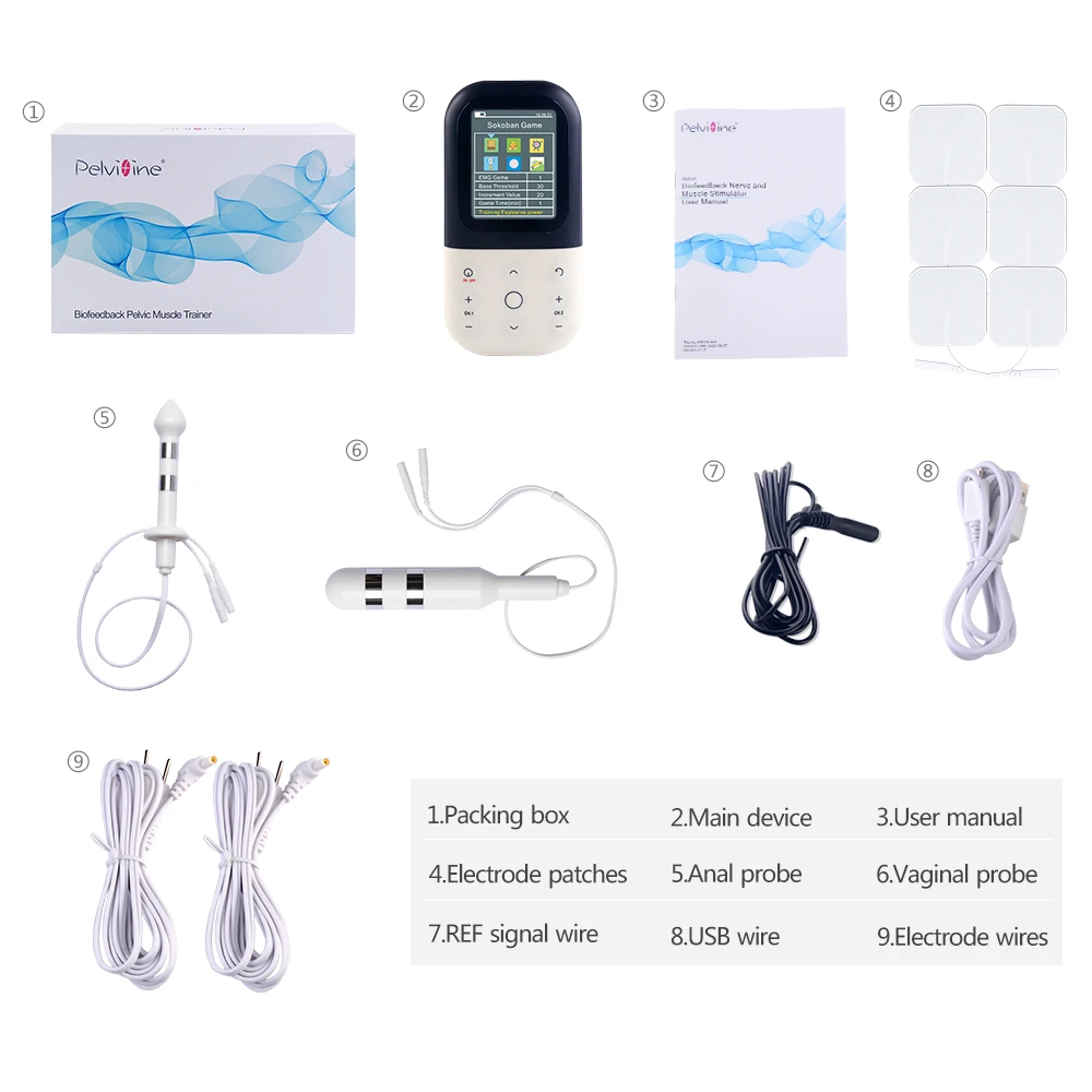 10 Pieces Two Waveform Biofeedback Pelvic Muscle Electrical Trainer EMG ...