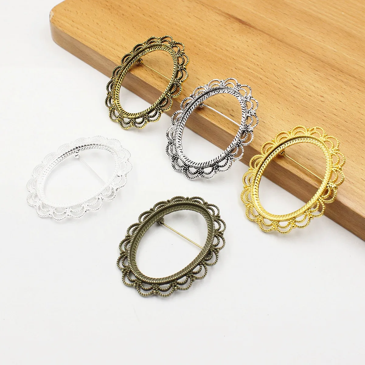 Oval Cabochon Base Blanks Setting Bronze | Brooch Blanks Jewelry Making ...