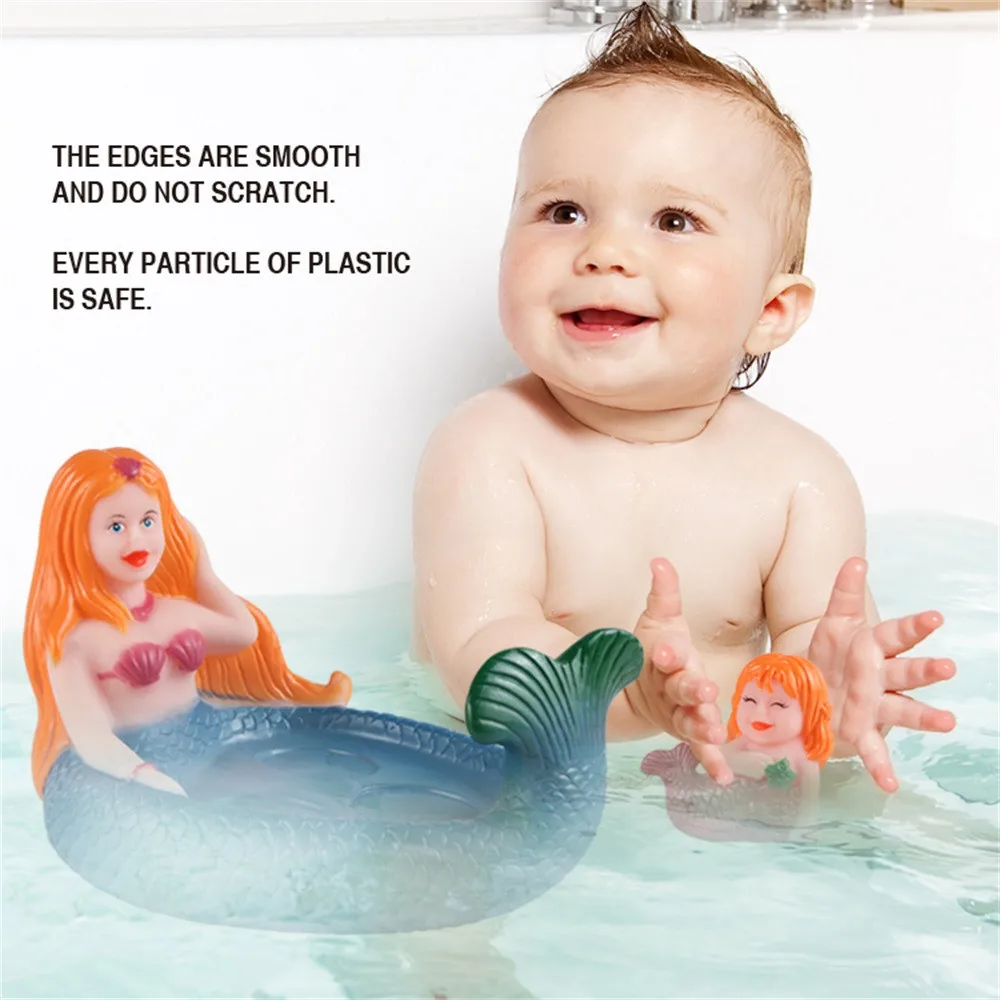 Baby Kids Shrilling Rubber Cute Sea Mermaid Family Bathtub Pals ...