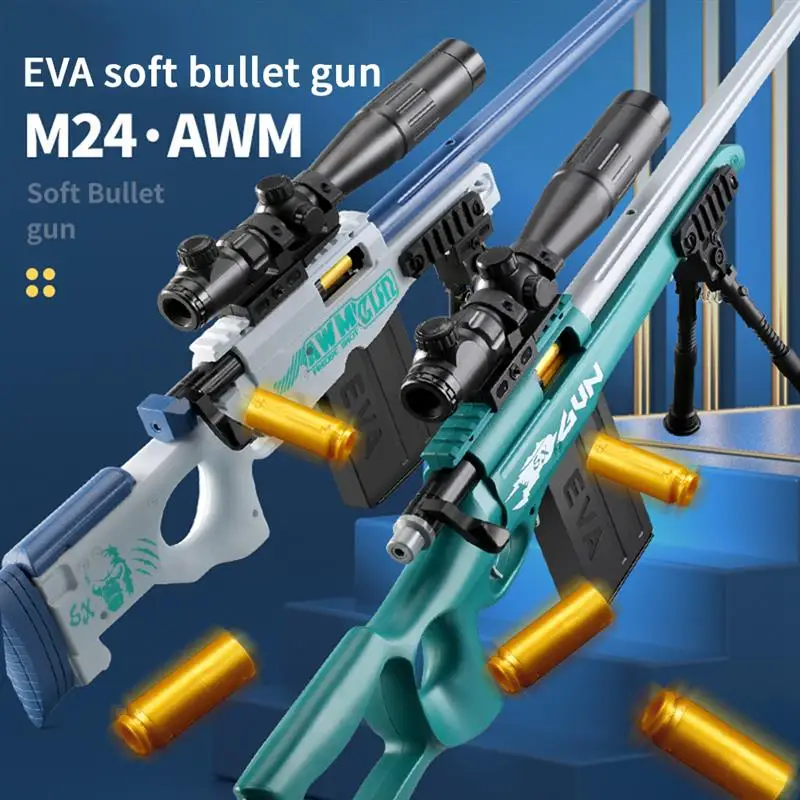 껍질을 던져 AWM 스나이퍼 라이플 소프트 총알 총 소년 장난감 총 무기 페인트 볼 Airsoft 무기 M416 공압 소총 ...