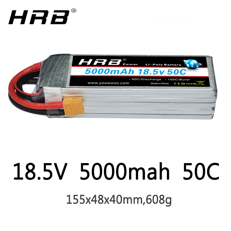 HRB 5S 18.5V Lipo Battery 5000mah 50C XT90 EC5 XT60 T Deans XT90 S ...