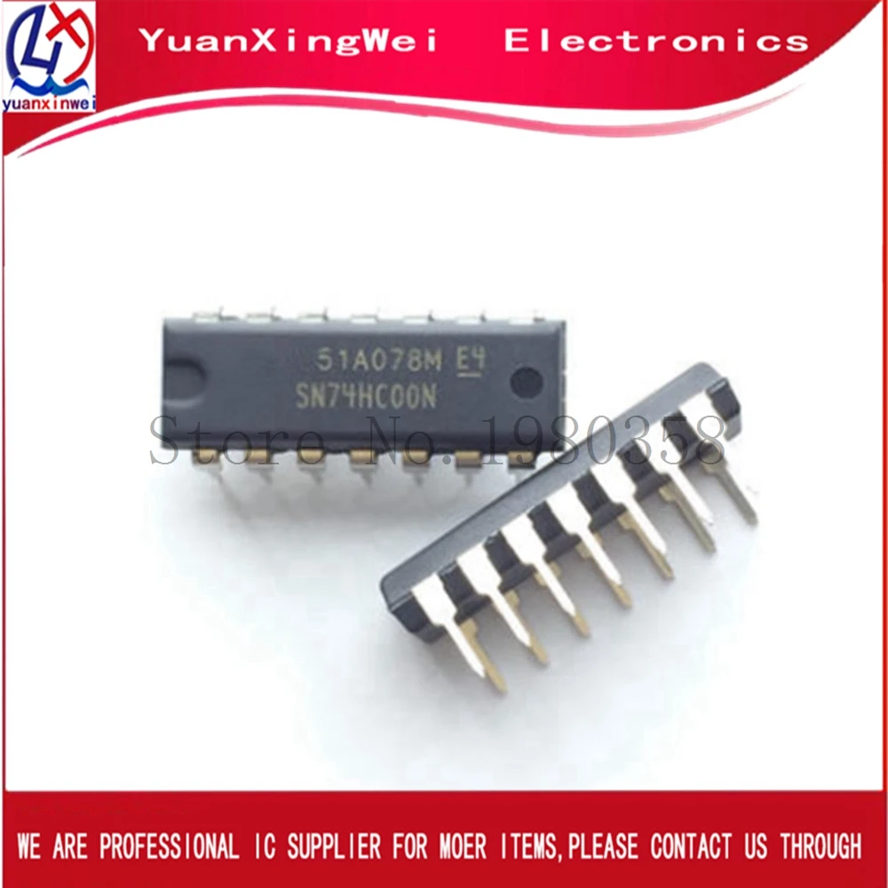 74hc00n 7400 74hc00 Quadruple 2-input Nand Gate Dip-14 10pcs/lot ...