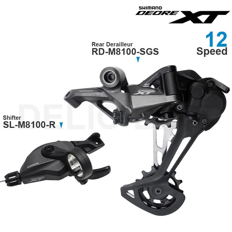 SHIMANO DEORE XT M8100 12 Speed Groupset include RD M8100 SGS Rear Derailleur and SL M8100 R SL ...
