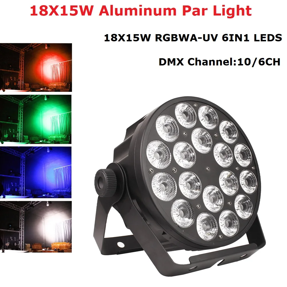 Led Par Lights 18x15w Rgbwa-uv Par Lights Aluminum Wash Disco Light Dmx ...