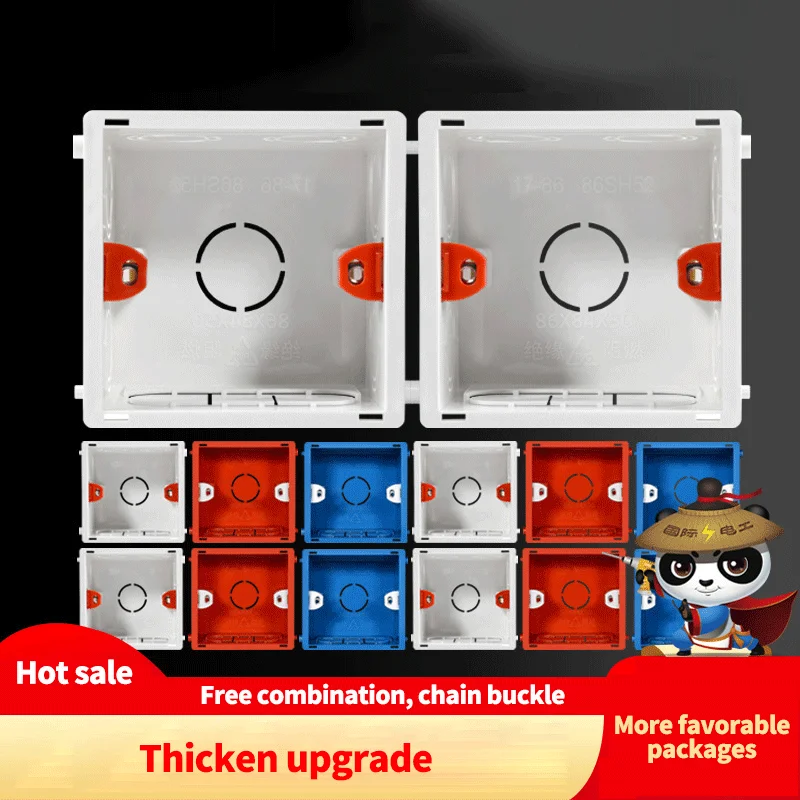 Cassette Box Adjustable 86 Switch Power Socket Box Junction Box ...