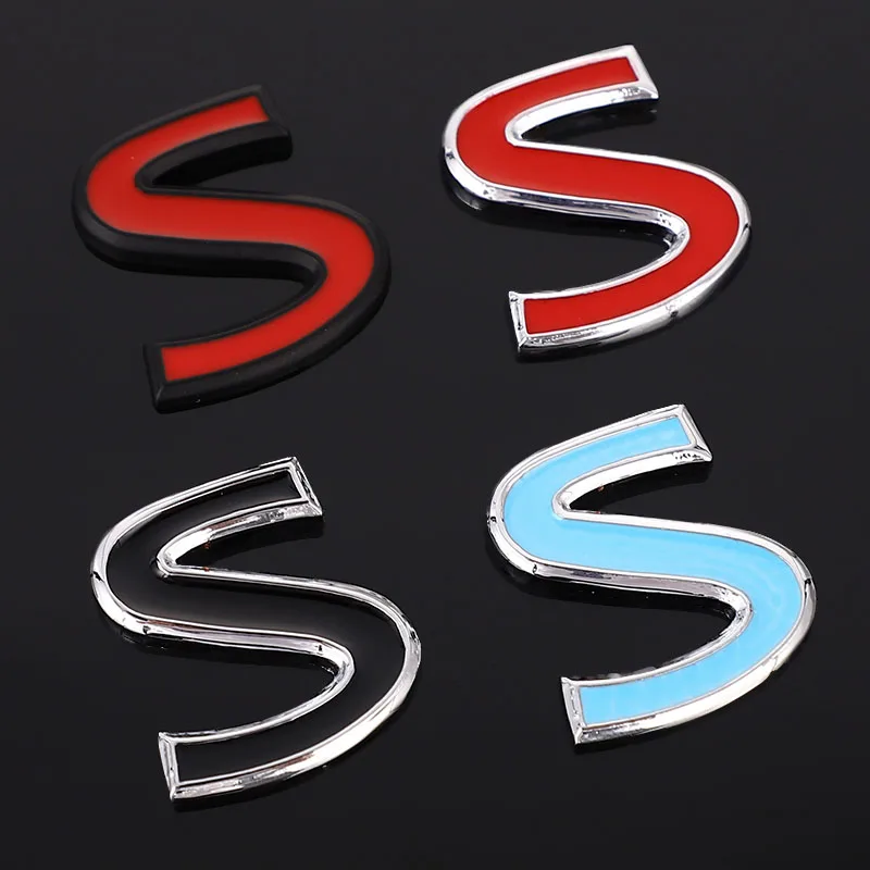Red S Emblem Badge Car Sticker 3d Metal Styling Refitting Rear Trunk ...