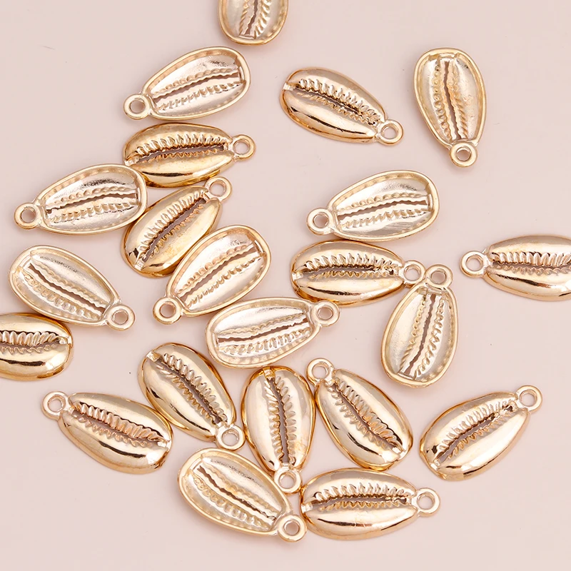 Dijes de concha de Color dorado para hacer pulseras, collares, joyería ...