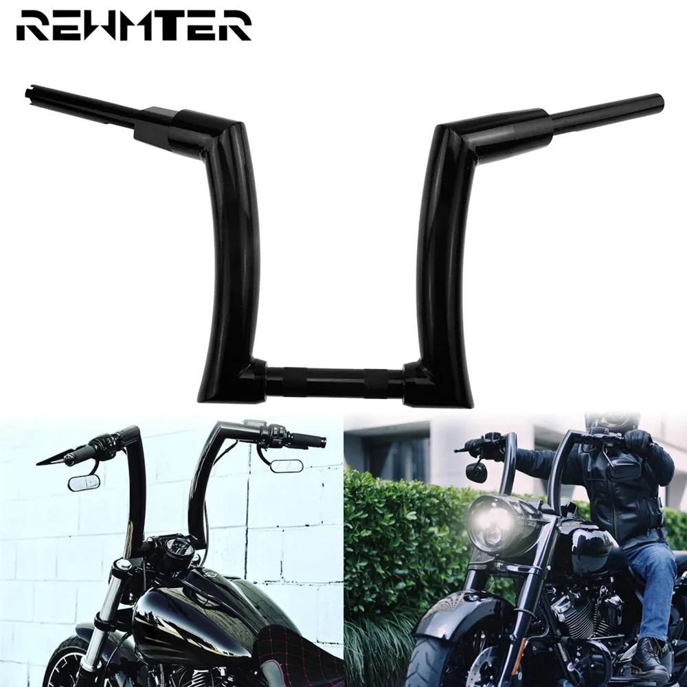 Motorcycle 12" 14" 16" Handlebars Handle Bar Aluminum Gloss Black For ...