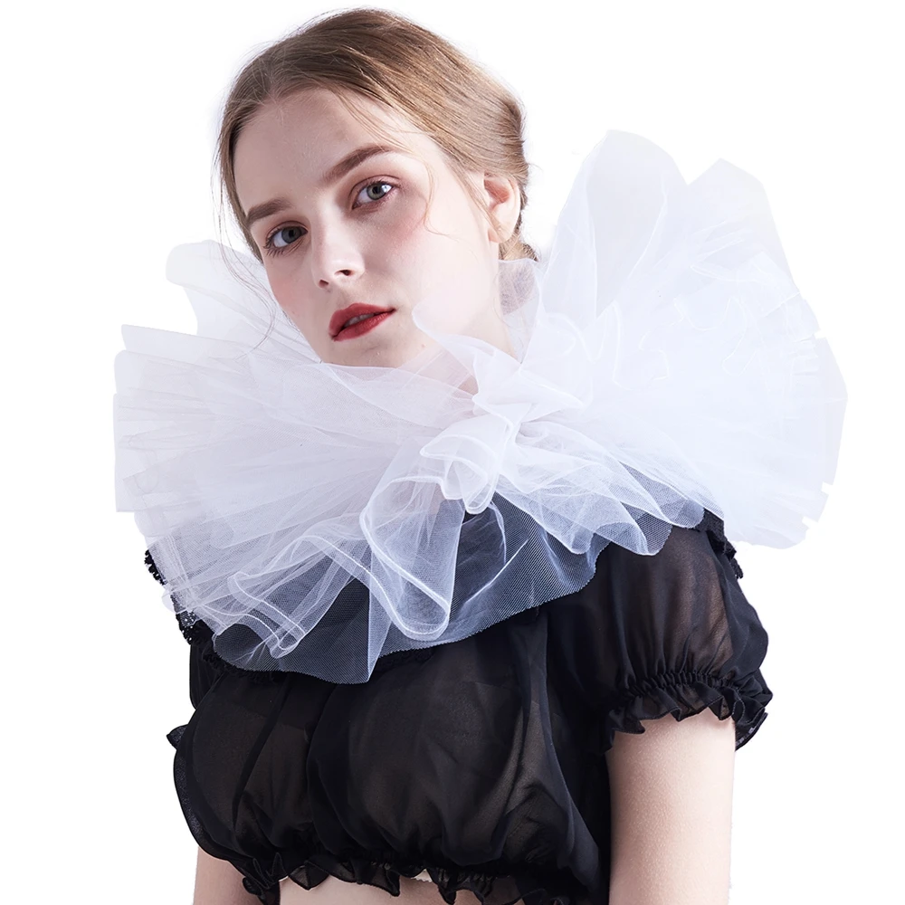 Chiffon Clown Cosplay Neck Ruff Collar Halloween Accessories - Ties ...