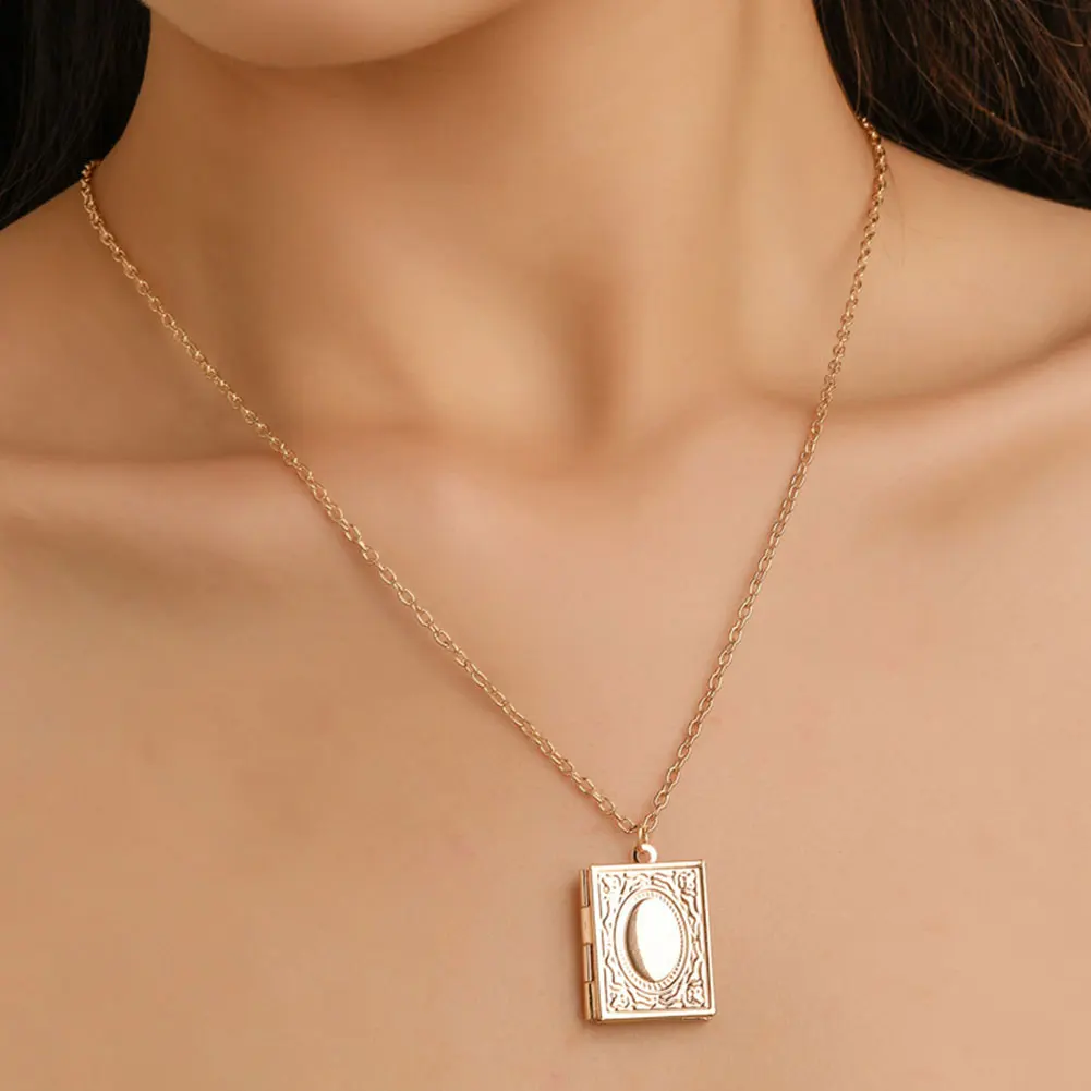 Gold-Color-Creative-Magic-Book-Necklace-Book-Openable-Pendant-Necklace ...