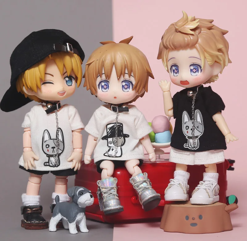 New ob11 baby clothes patch dog T shirt or Short Pants for obitsu11 ...