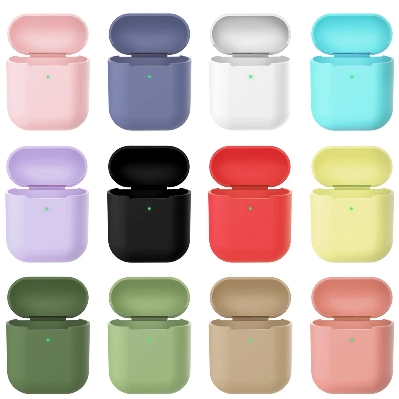 LOLEDE-Solid-Color-Earphone-Case-for-Airpods-Colorful-Silicone-Cover ...