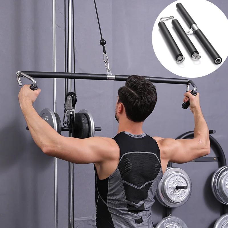 LAT Pull Down Bar DIY Pulley Cable Machine Attachment Biceps Triceps ...