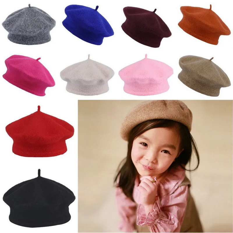 CASQUETTE,9-fit 2 to 7 years old--Béret en laine pour bébé fille, béret ...