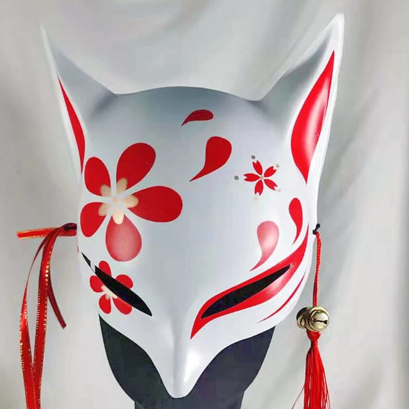 Japanese Anime Half Face Mask Masquerade Fox Festival Mask Halloween ...