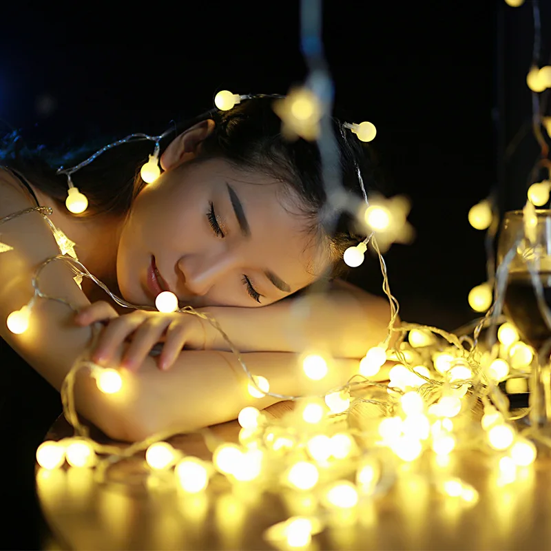 6M 40 LED Christmas Tree Small Ball Warm Fairy Light Led String Wedding Garland for Home New ...