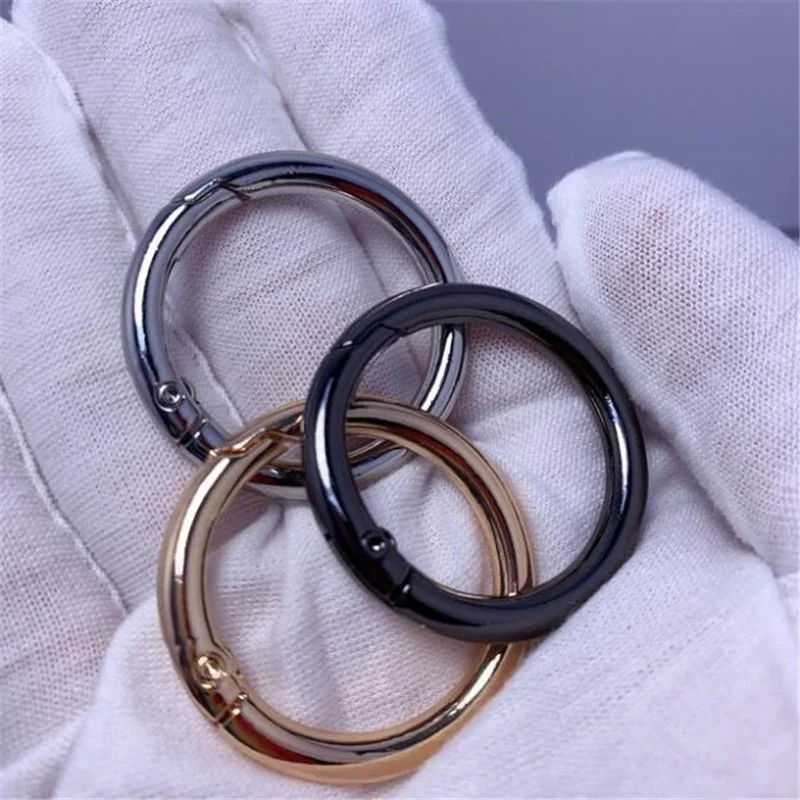 5pcs Spring Ring Clasp With Open Jump O Ring Openable Keyring Leather ...
