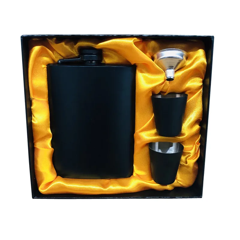 8oz 18/8 Stainless steel Vodka Cup Whisky Bottle Hip Flask Gift Box Set ...