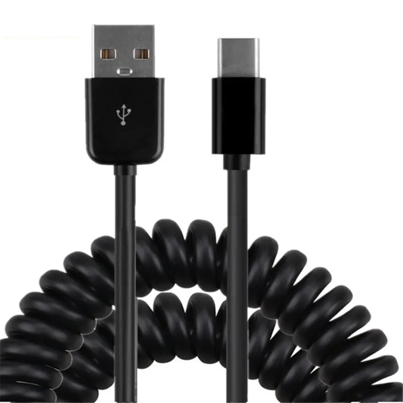 Type C Spring Cable Fast Charging Stretch Cable Adapter 5V 2A USB ...