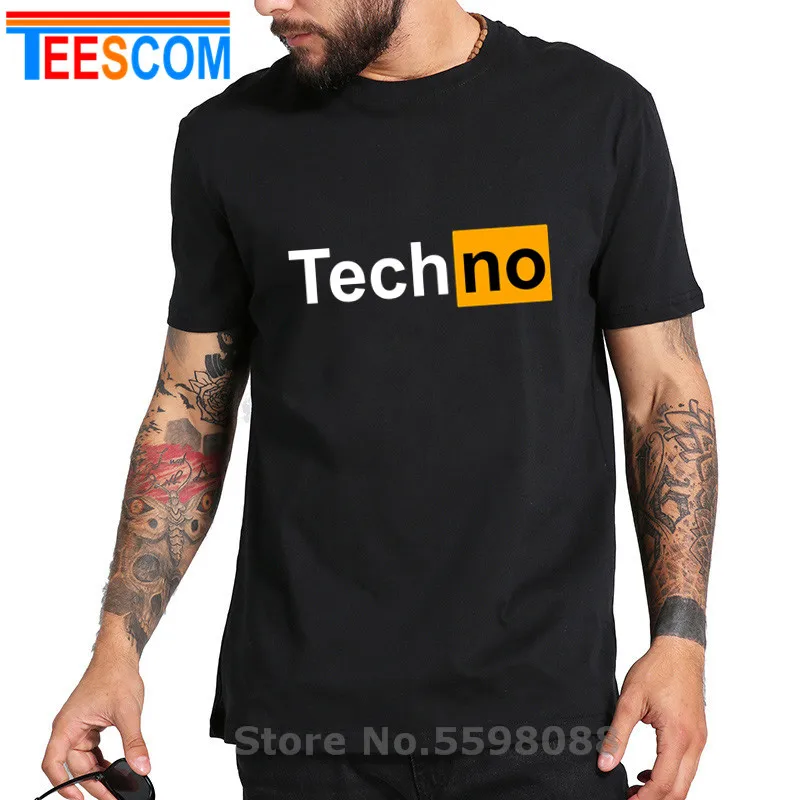 Funny T shirt men Tops Tees Techno T-Shirt Sexy Techno Hub 2 Letter ...