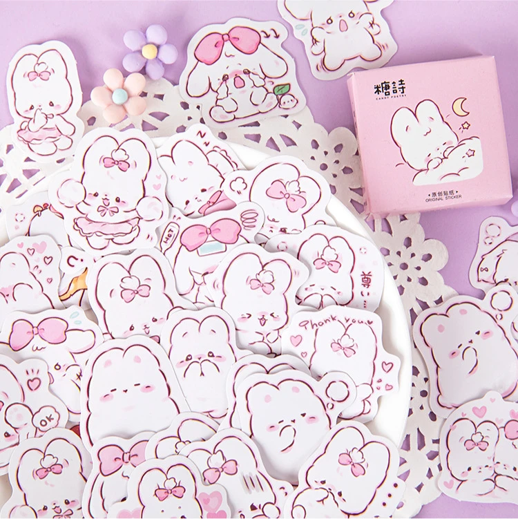 45 pcs/box Cute rabbit daily Kawaii Decoration Stickers Planner ...