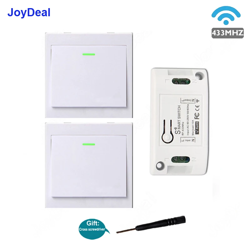 433 Mhz Wireless Smart Switch Receiver 86 Wall Panel Transmitter Ac ...