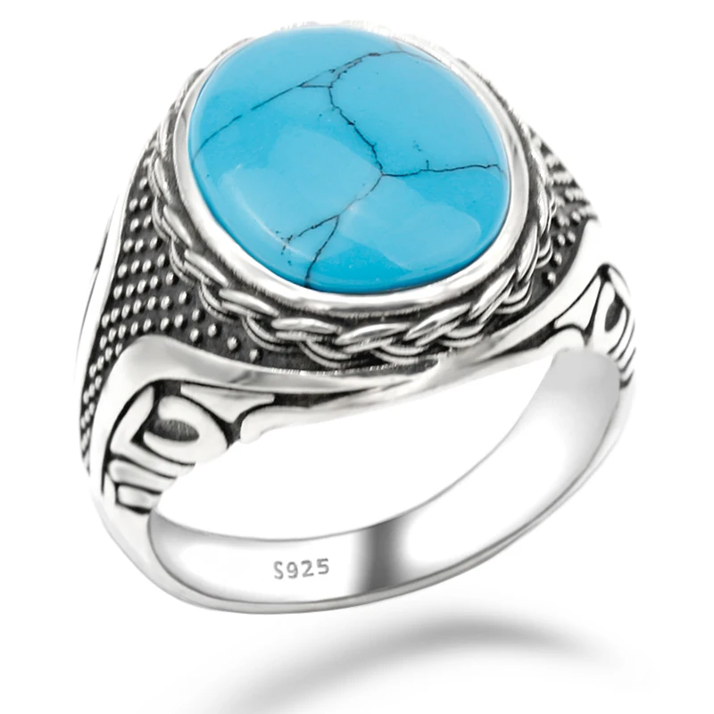 Sterling Silver Ring Turquoise Stone | Vintage Turquoise Sterling ...