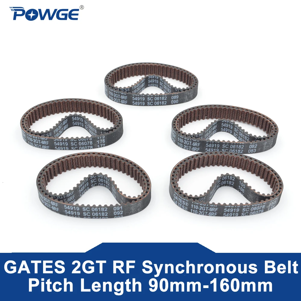 Powge 2mgt 2gt Rf Timing Synchronous Belt Pitch Length 92/110/122/126/128/130/152/160mm Width ...