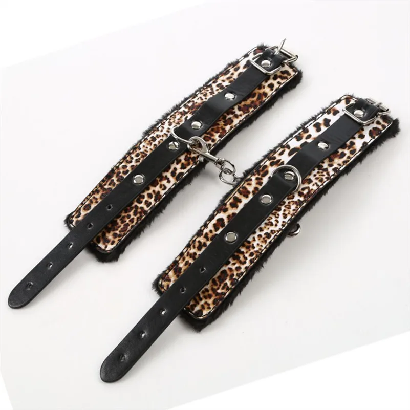 Candiway-Adjustable-Sexy-Leopard-Print-Leather-Fur-Handcuffs-SM ...