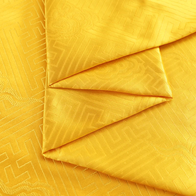 Tecido de cetim para costura dourado, tecido jacquard brocado para ...