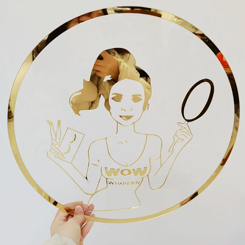 Personalized-Company-Logo-Custom-Mirror-Gold-Acrylic-Shop-Name-Store ...