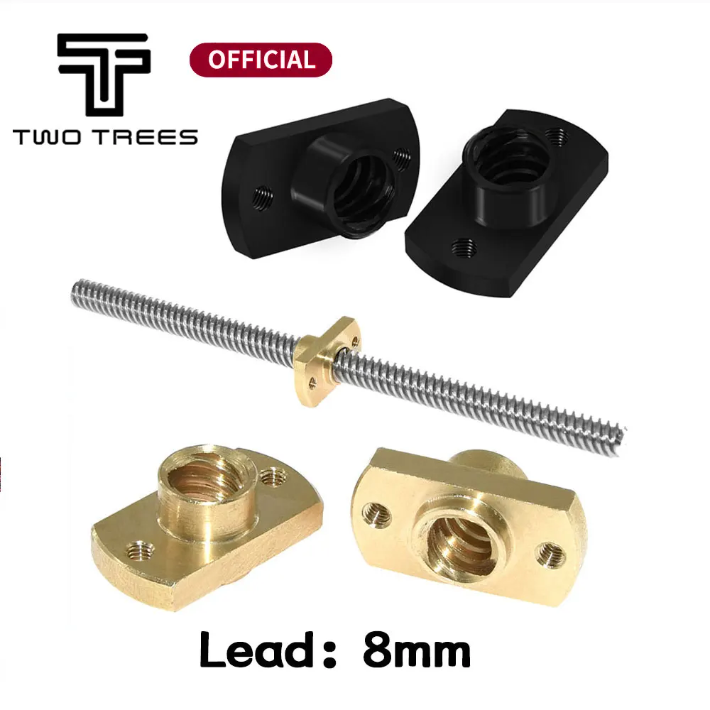 3D Printer T8 Screw Milling POM Nut Brass T8x8mm Lead 8mm for Upgrade ...