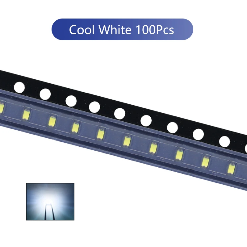 Composant électronique 100 SMD 0805 rvb, LED pièces, bleu jaune blanc ...