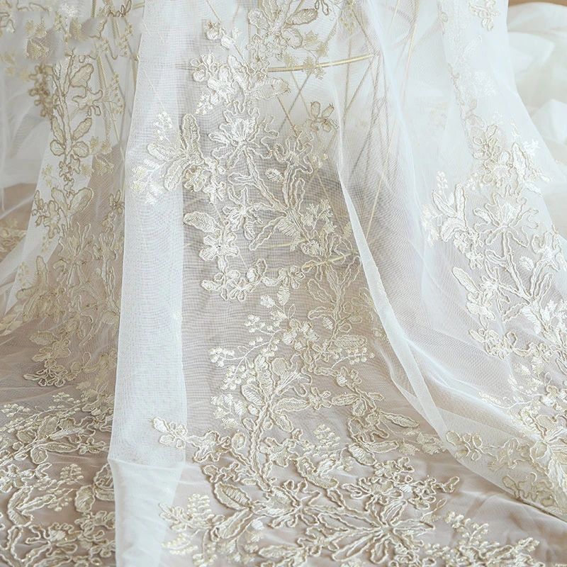 Pearl Rope Embroidery Tulle Curtains For Living Room European And ...