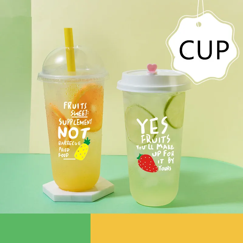 50pcs 95 구경 일회용 티 컵 그물 레드 콜드 드링크 주스 플라스틱 컵 파티 생일 부탁 U 모양의 귀여운 과일 음료 컵일회용 컵 Aliexpress