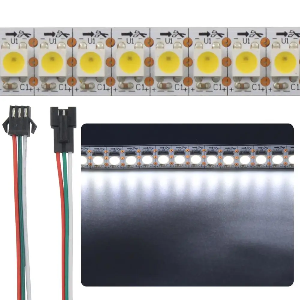 Tira conduzida endereçável 1m/5m 30leds/m 60leds/m 144leds/m 5050 dc5v ...